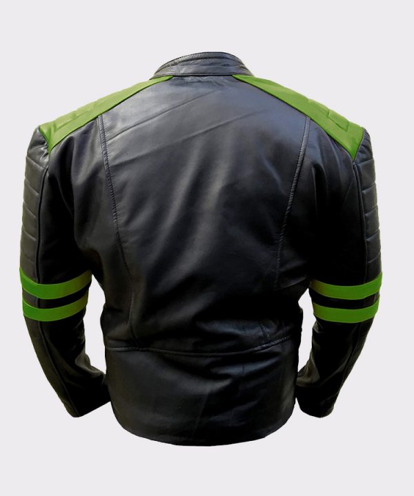 Men's Classic Vintage Motorcycle Green Real Leather Jacket - Mready